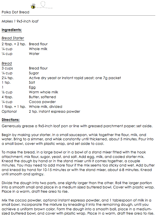 Polka Dot Bread – A Bee Bakes