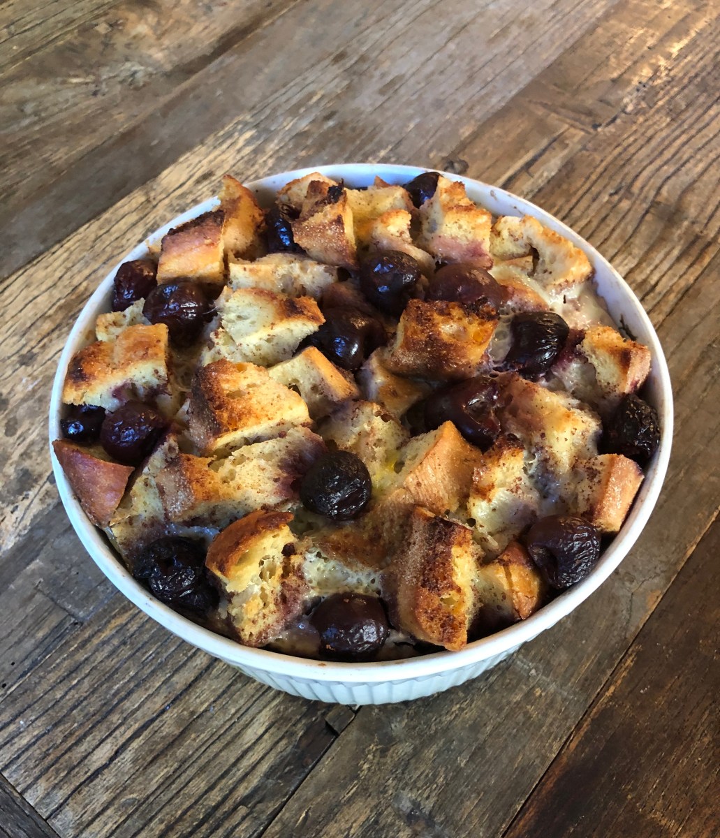 Cherry Bread Pudding – A Bee Bakes